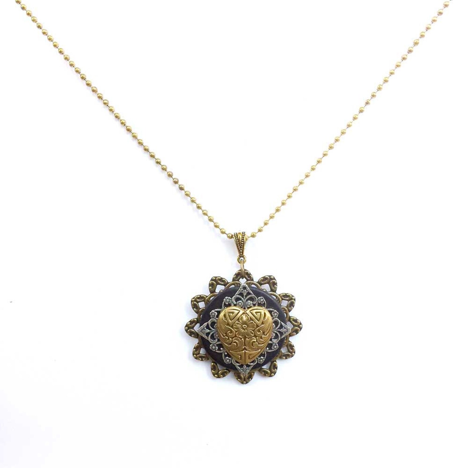 Victorian Heart Necklace - Unique Heart Pendant - Heart Pendant ...