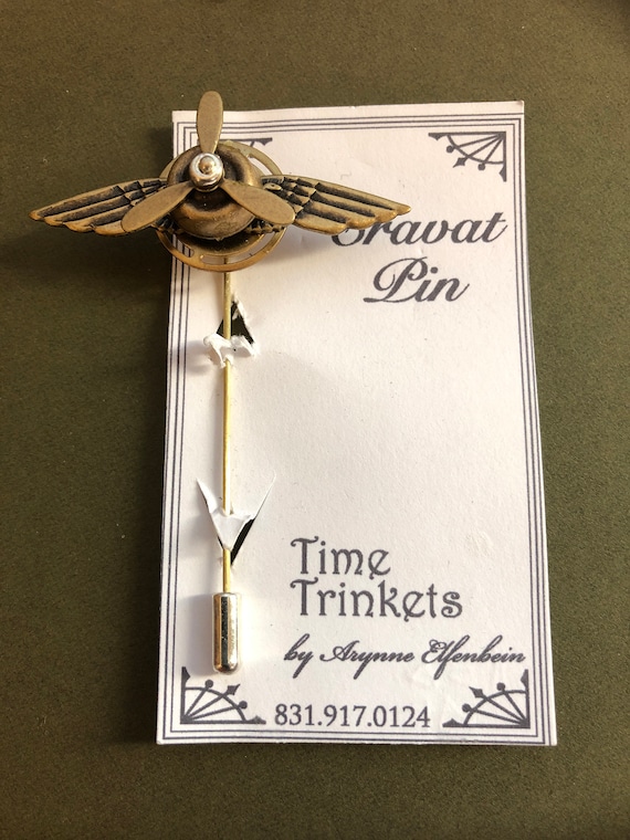 Steampunk Airplane Cravat Pin Menswear Airplane Cravat Pin - Etsy