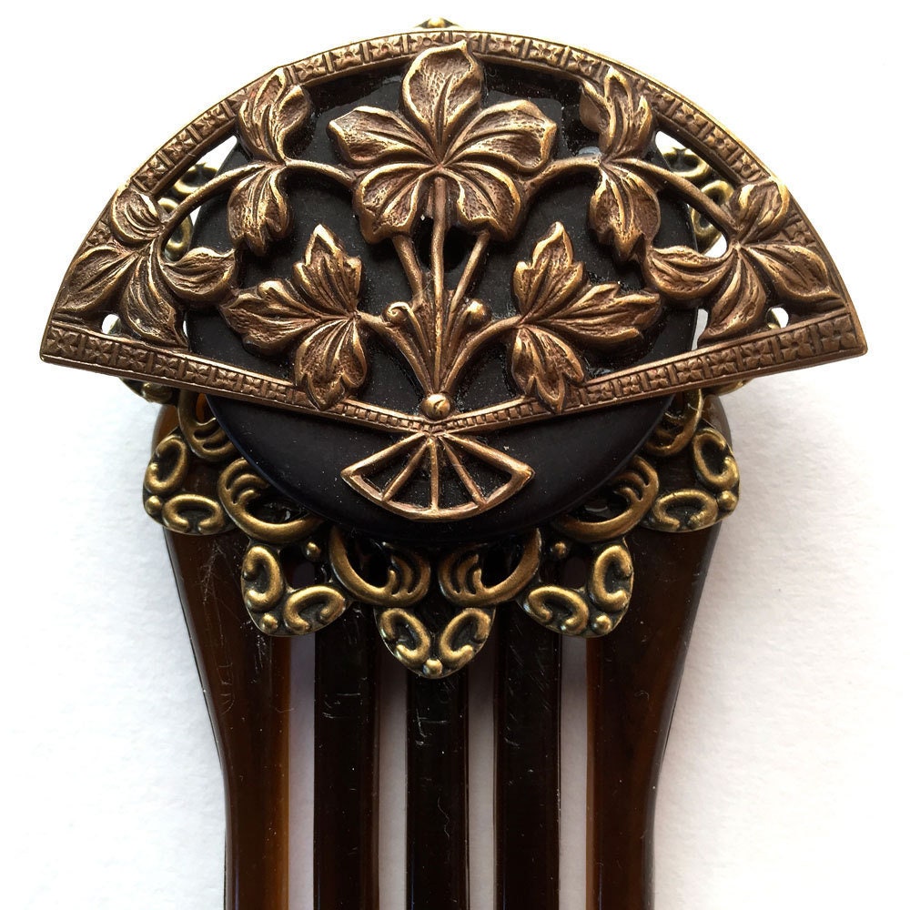 Fan Hair Comb - Brass Victorian Fan Hair Comb - Hair Ornament - Etsy