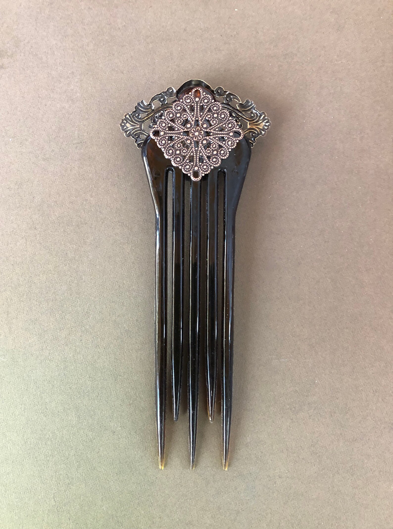 Heart Hair Comb / Steampunk Heart Hair Comb / Fancy Silver Filigree ...