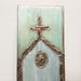 Church on Painted Wood, Heavy Texture Painting 4x12, Hand Painted on ...