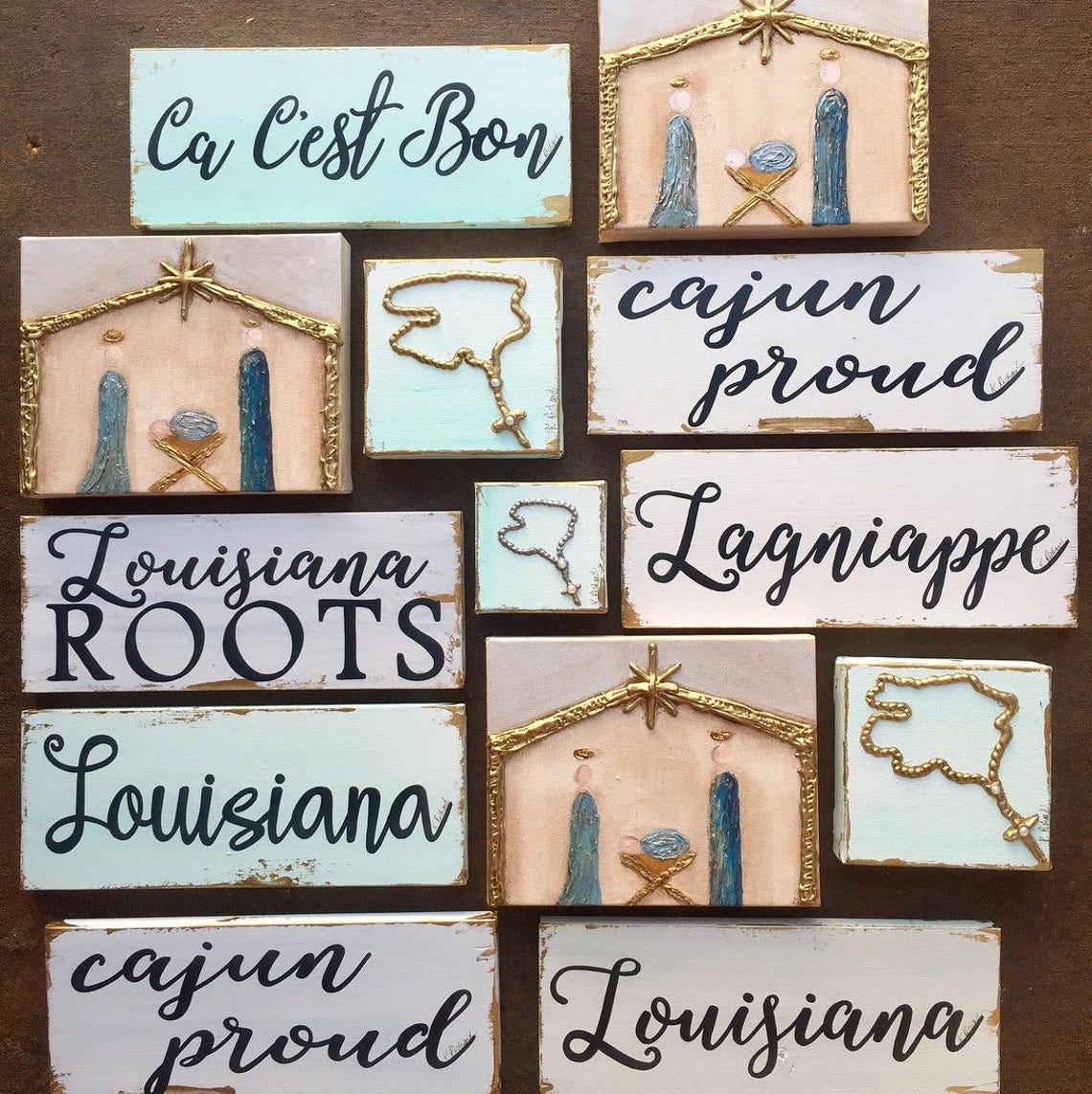 Cajun Proud White and Gold 6x14 Wood Sign - Etsy