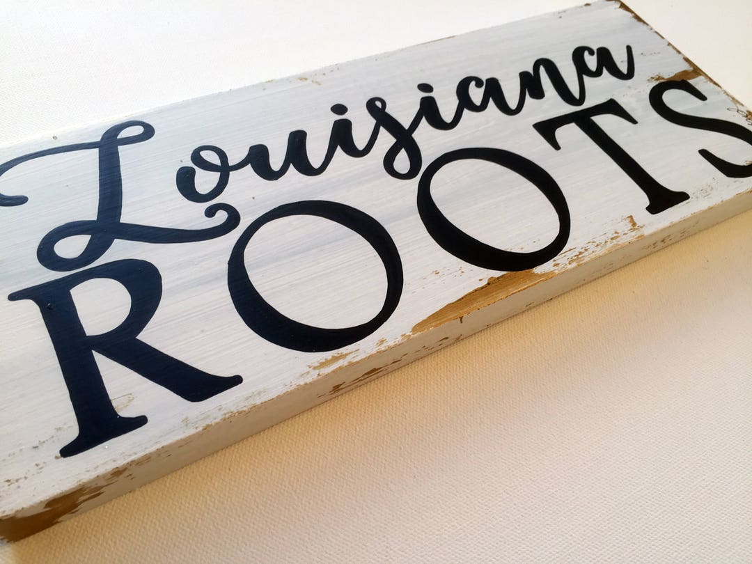 Louisiana Roots, Canvas Sign, White and Gold, 6x14 - Etsy