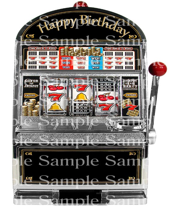 Las Vegas Casino Slot Machine Birthday Edible 2D Fondant - Etsy