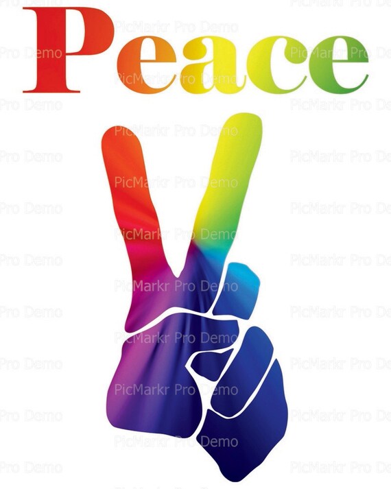 Hippie Peace Sign Birthday Edible 2D Fondant Birthday | Etsy