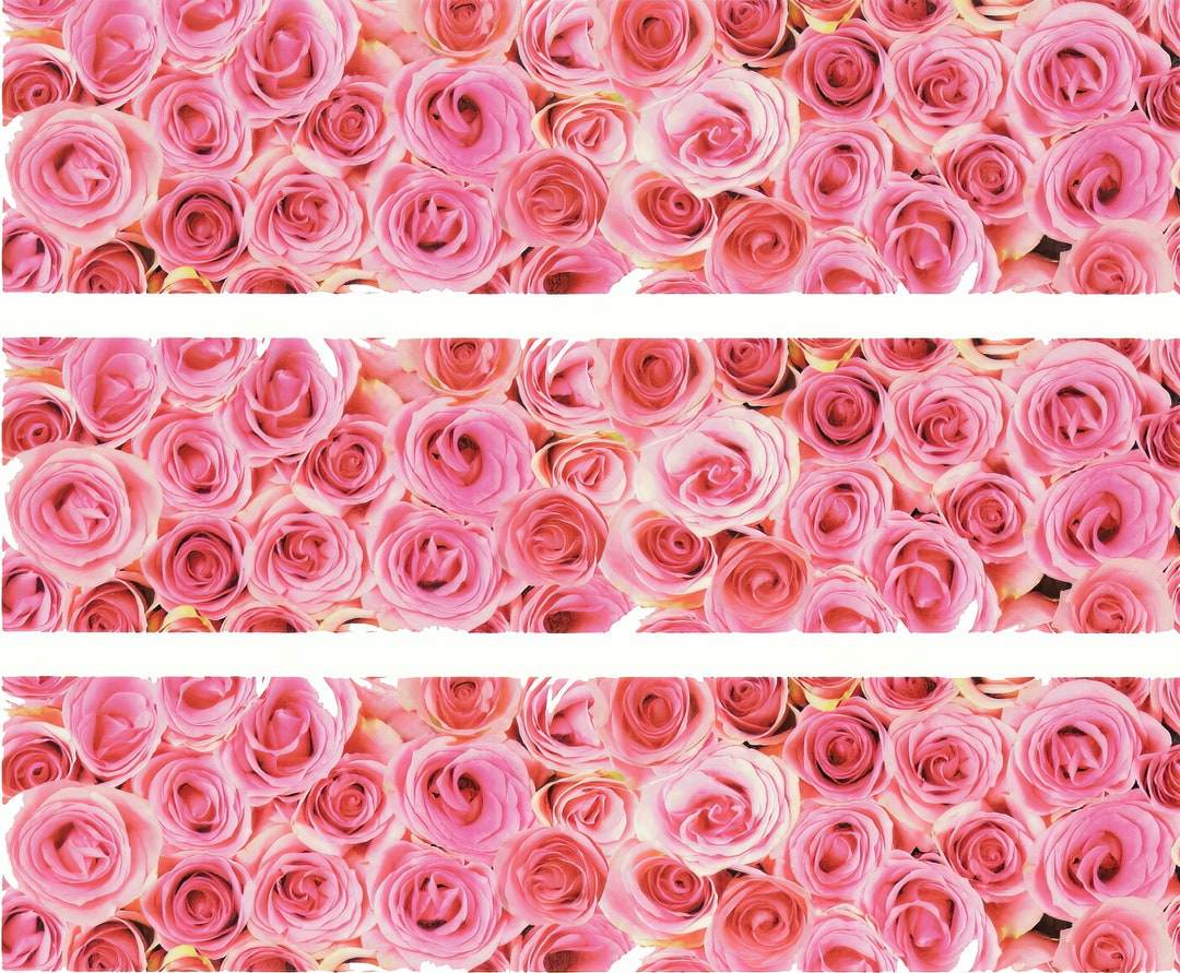 Rosas rosadas - Tiras laterales ~ Adornos laterales comestibles de ...