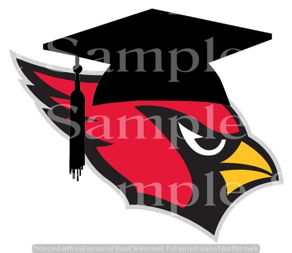 Cardinal Mascot Graduation Cap Edible 2D Fondant Birthday | Etsy