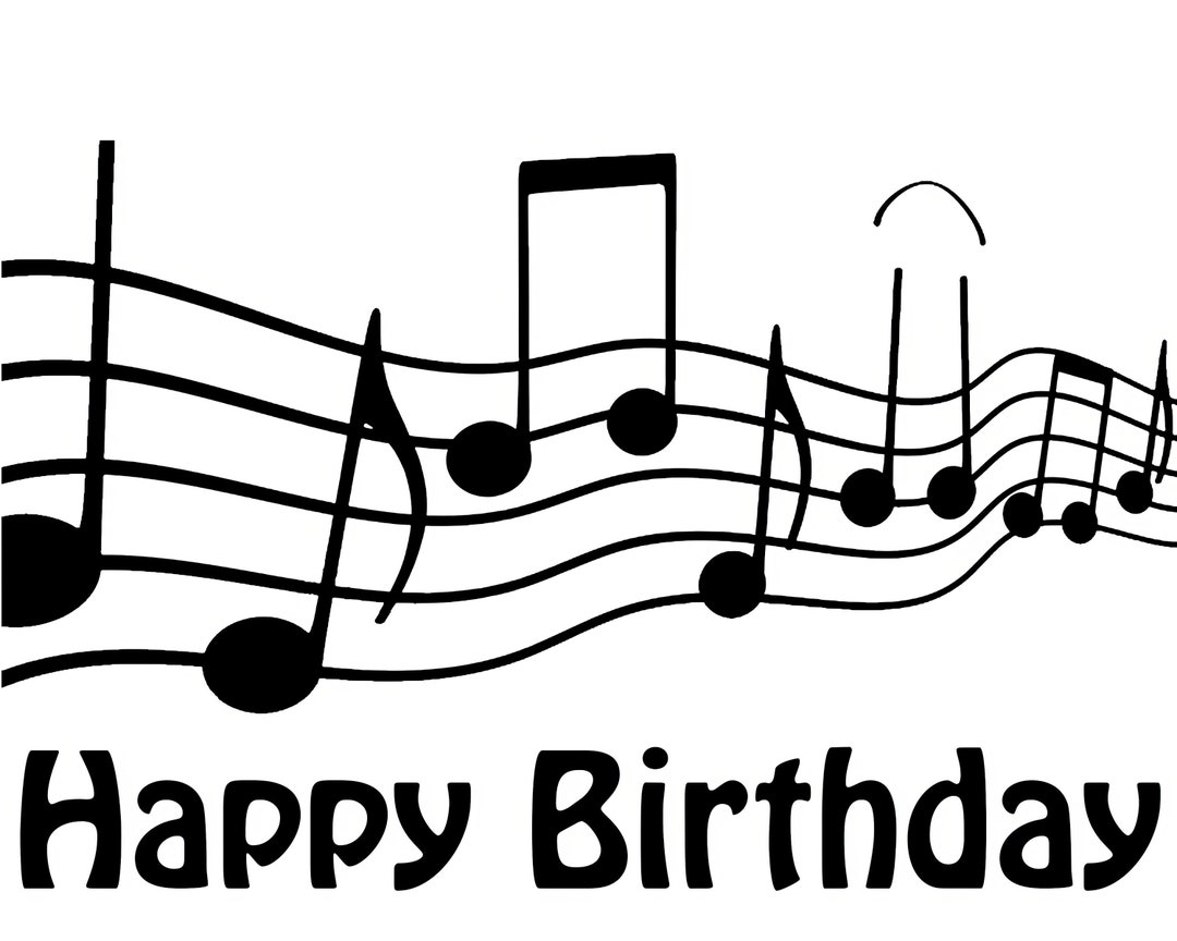 Musical Notes Band Happy Birthday ~ Edible 2D Fondant Birthday Cake ...