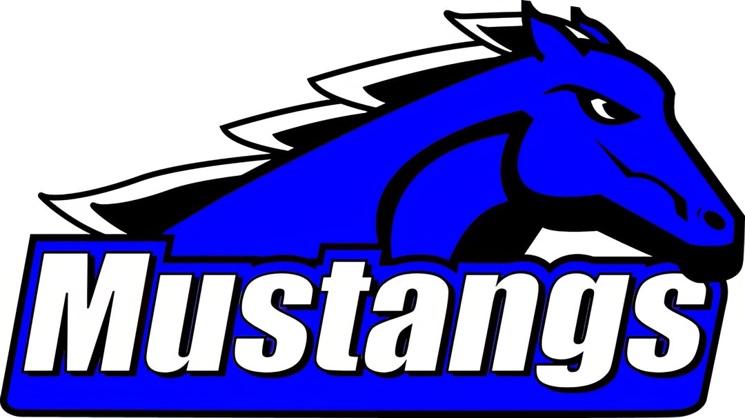 Blue Mustangs Mascot Birthday ~ Edible 2D Fondant Birthday Cake/cupcake ...