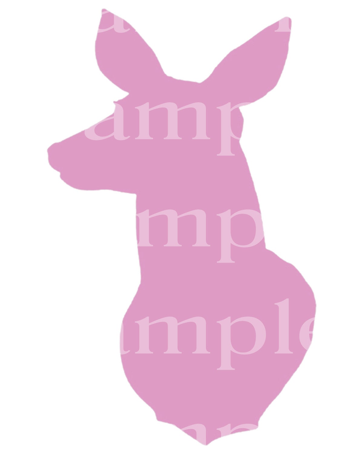 Pink Doe Deer Head Hunting Birthday - Edible 2D Fondant Cake & Cupcake ...