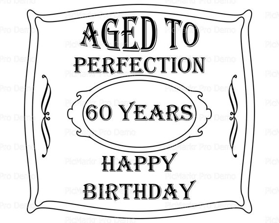 Aged To Perfection 60th Birthday Edible 2d Fondant Birthday Etsy