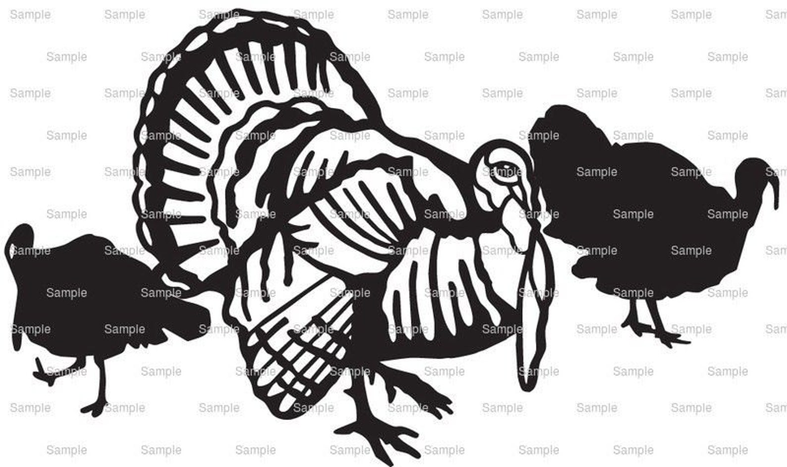 Turkey Hunting Birthday Edible 2D Fondant Birthday - Etsy