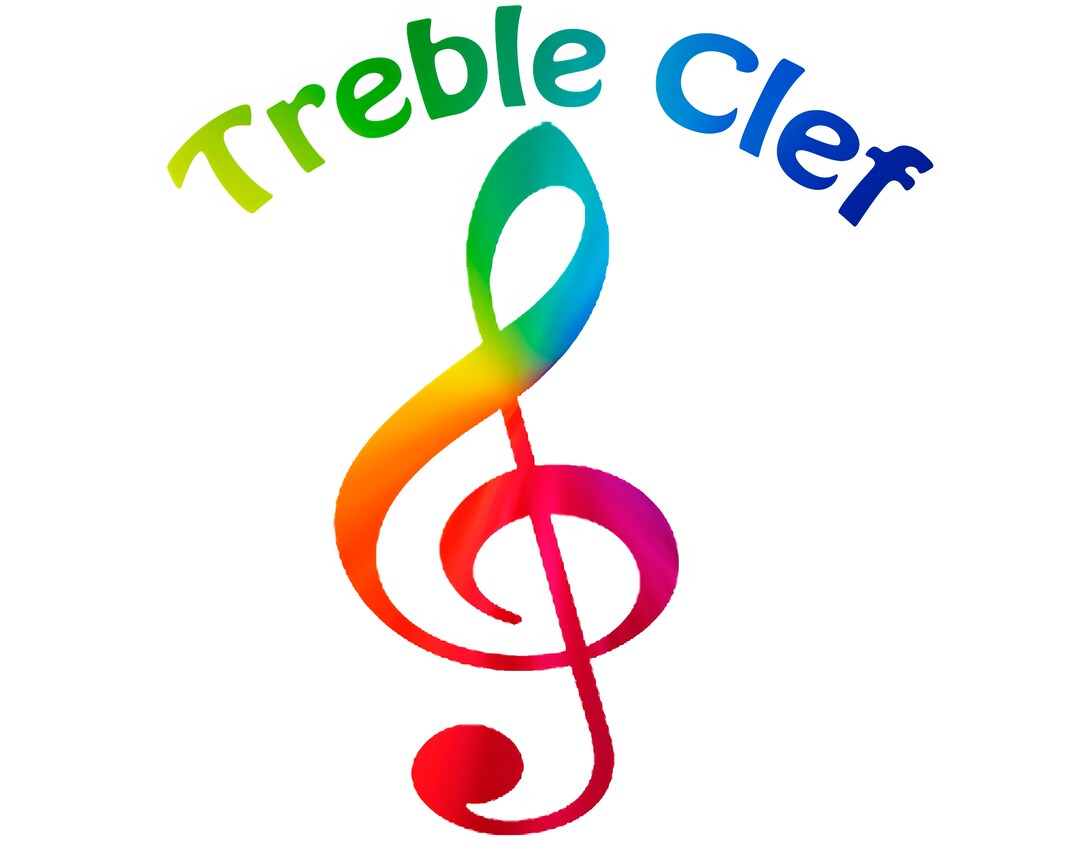 Treble Clef Band Music Notes Rainbow Birthday ~ Edible 2D Fondant ...