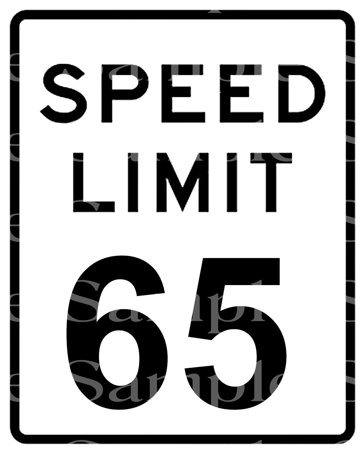 Speed Limit 65 Birthday ~ Edible 2D Fondant Birthday Cake/Cupcake ...