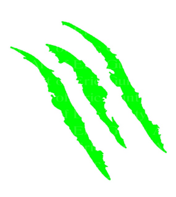 Green Mascot Claw Scratch Marks Birthday Edible 2D Fondant | Etsy