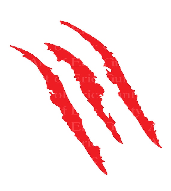 Red Mascot Claw Scratch Marks Birthday Edible 2D Fondant | Etsy