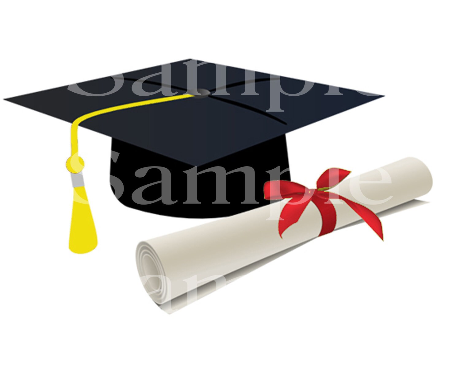 Graduation Cap With Yellow Tassel - Edible 2D Fondant Cake & Cupcake ...