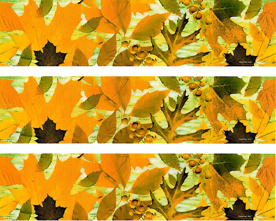 Autumn Leaves - Birthday Background - Side Strips ~ Edible 2D Fondant ...