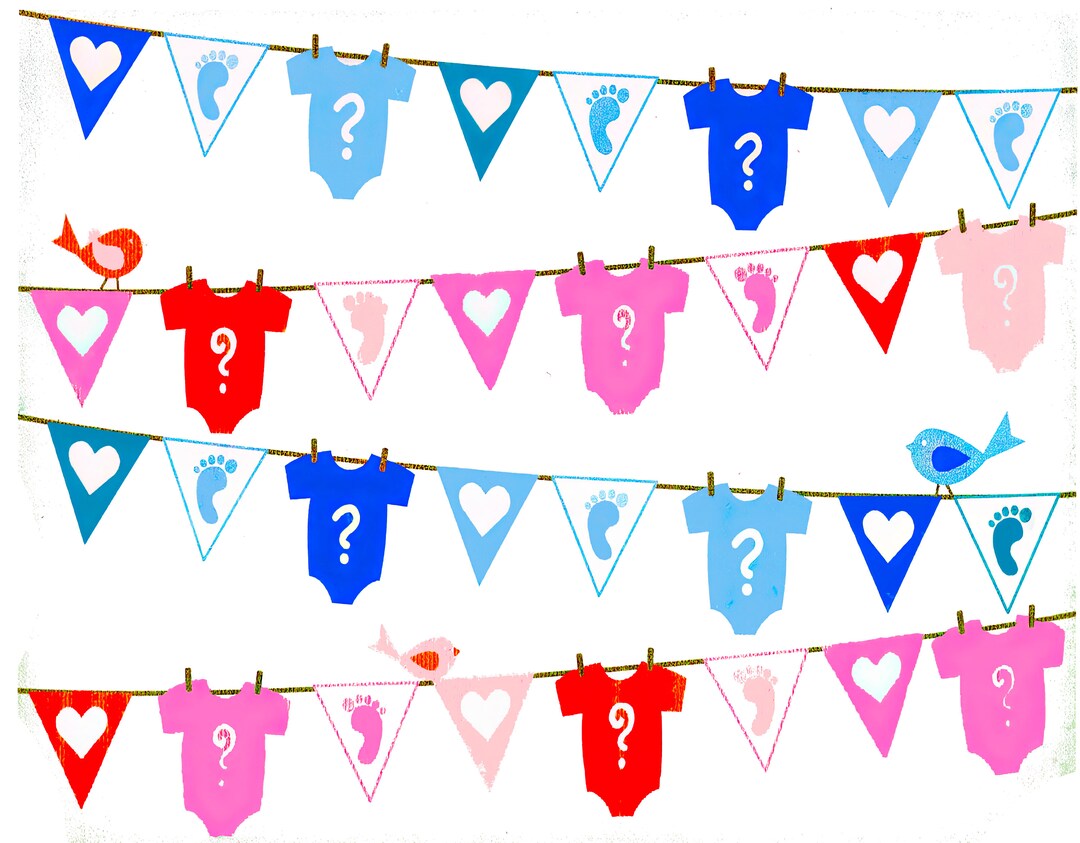 Baby Clothesline Birthday ~ Edible 2D Fondant Birthday Cake/cupcake ...