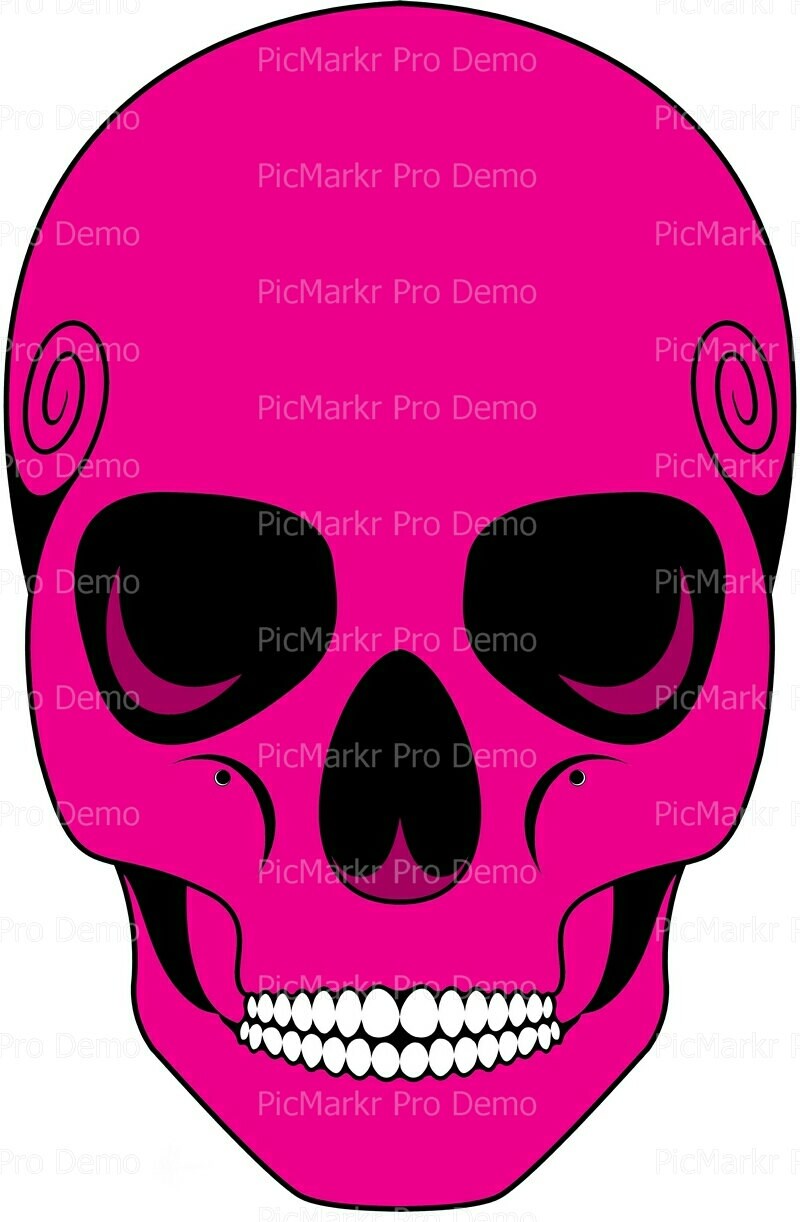 Magenta Skull Halloween ~ Edible 2D Fondant Birthday Cake/Cupcake ...