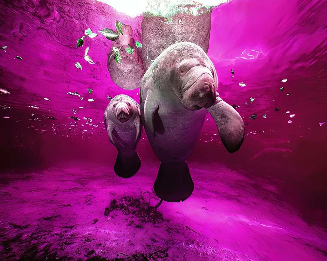 Purple Manatees Birthday ~ Edible 2D Fondant Birthday Cake/cupcake ...