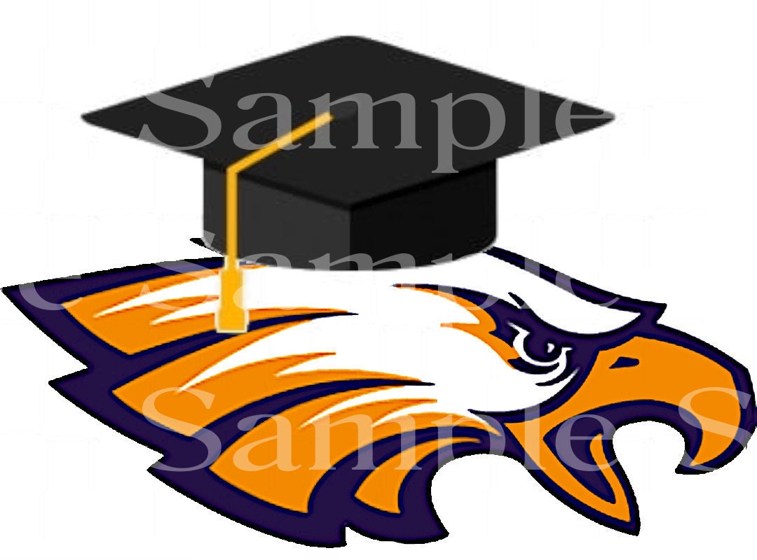 Eagle Mascot Graduation Edible 2D Fondant Birthday | Etsy