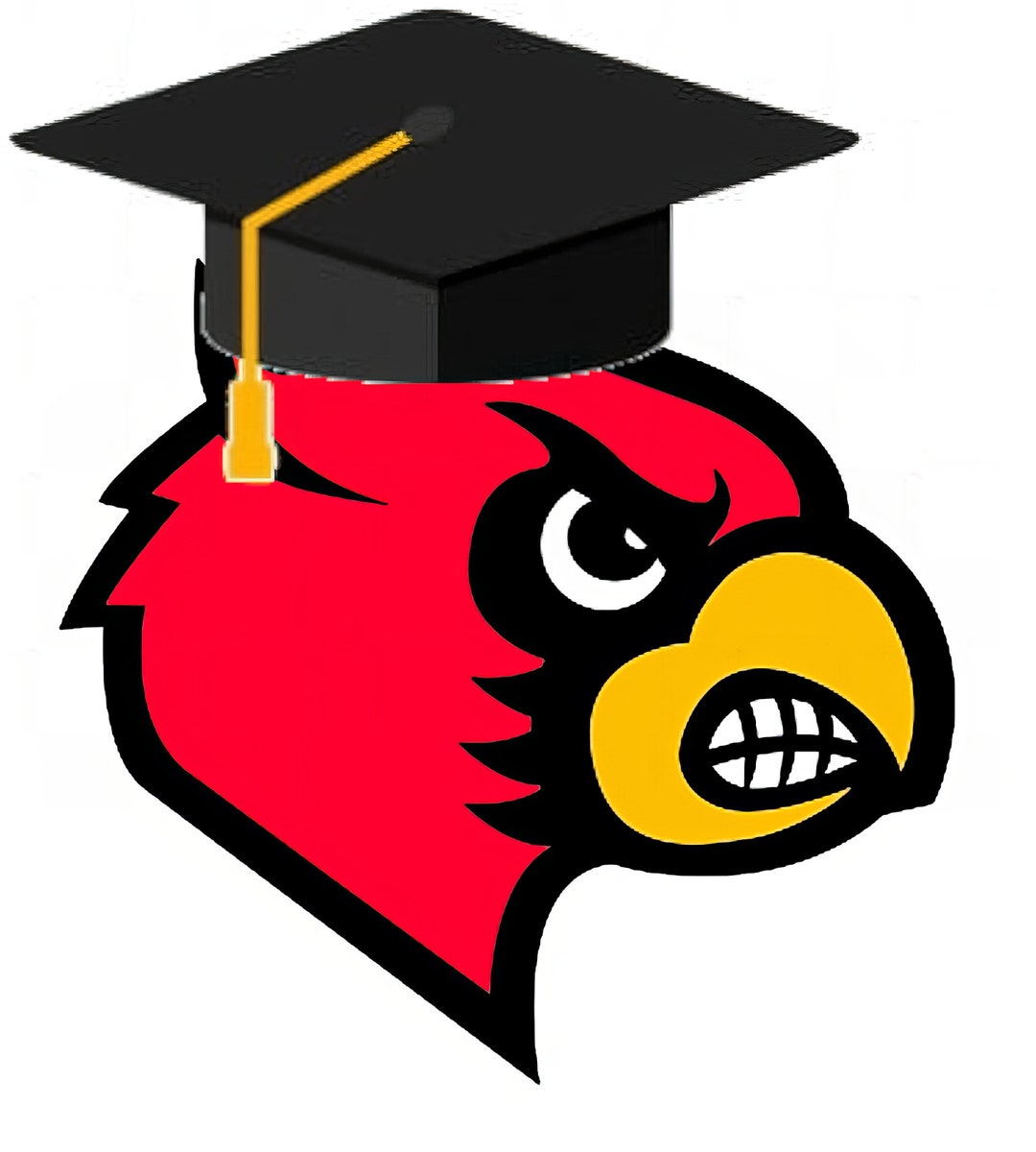 Cardinal Mascot Graduation ~ Edible 2D Fondant Birthday Cake/cupcake ...