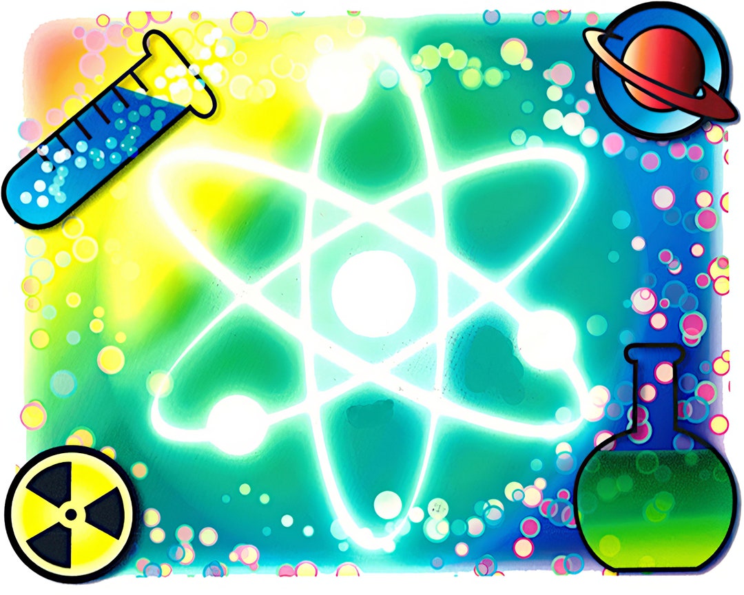 Science Atom Birthday ~ Edible 2D Fondant Birthday Cake/cupcake Topper ...