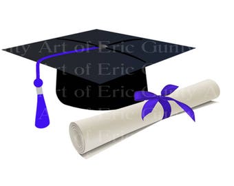Graduation Cap & Diploma Edible 2D Fondant Birthday - Etsy