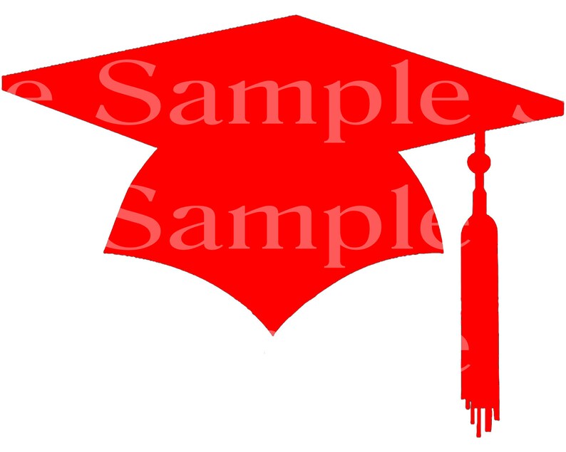 Red Graduation Cap Party Edible 2D Fondant Birthday | Etsy