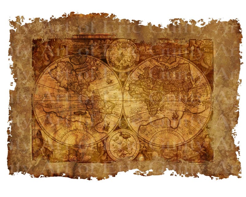 Old World Pirate Map Birthday Edible 2D Fondant Birthday | Etsy