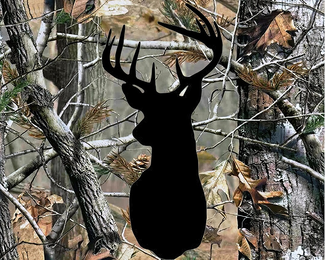 Deer Head Camo Birthday ~ Edible 2D Fondant Birthday Cake/cupcake ...