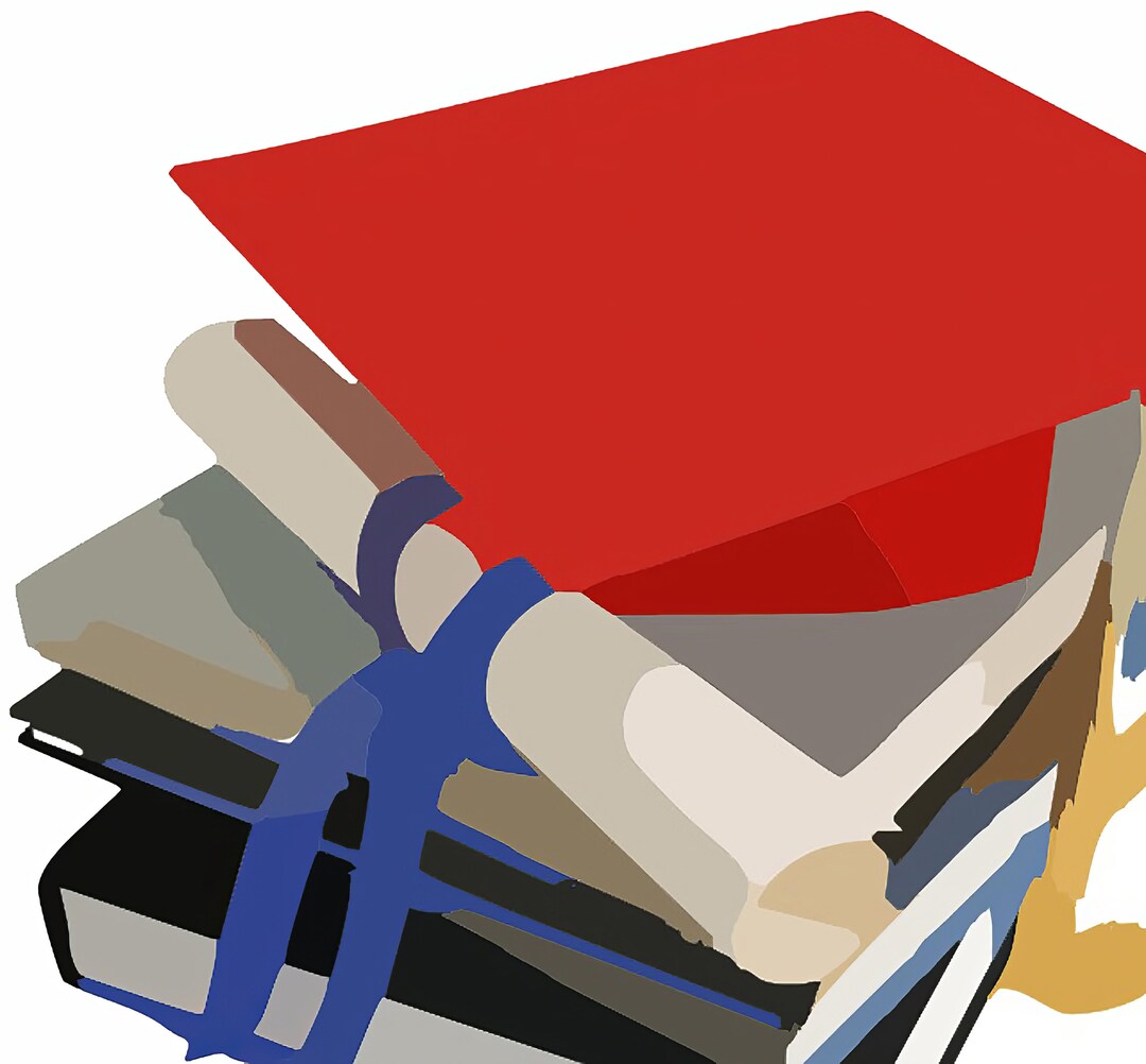 Red Graduation Cap & Books ~ Edible 2D Fondant Birthday Cake/cupcake ...