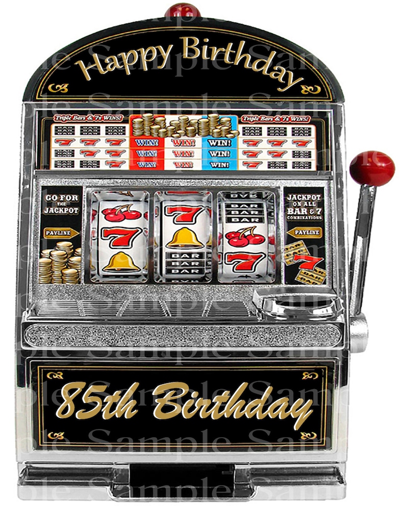 85th Birthday Casino Slot Machine 2D Fondant Edible Cake and | Etsy