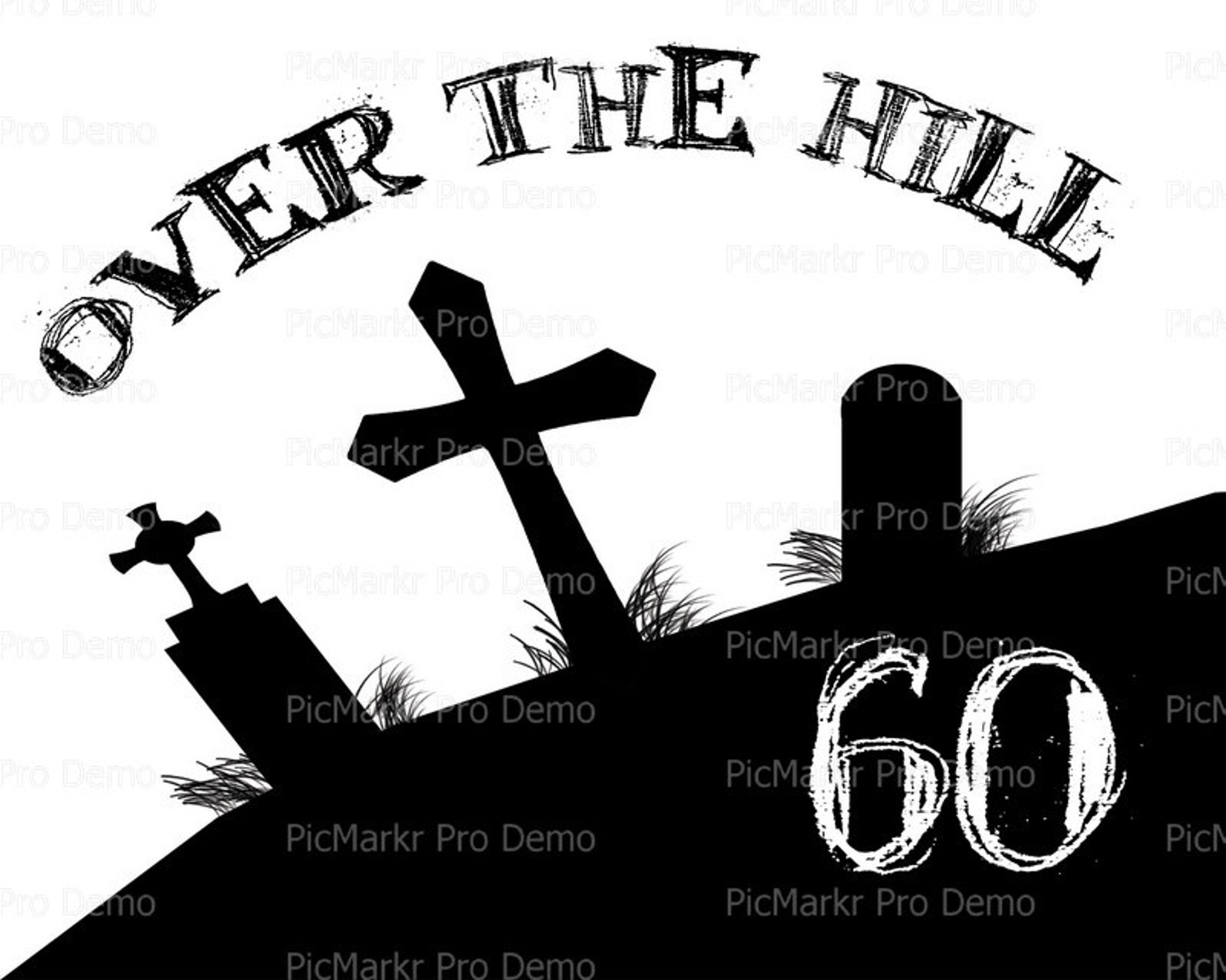 Over The Hill 60th Birthday Edible 2D Fondant Birthday | Etsy