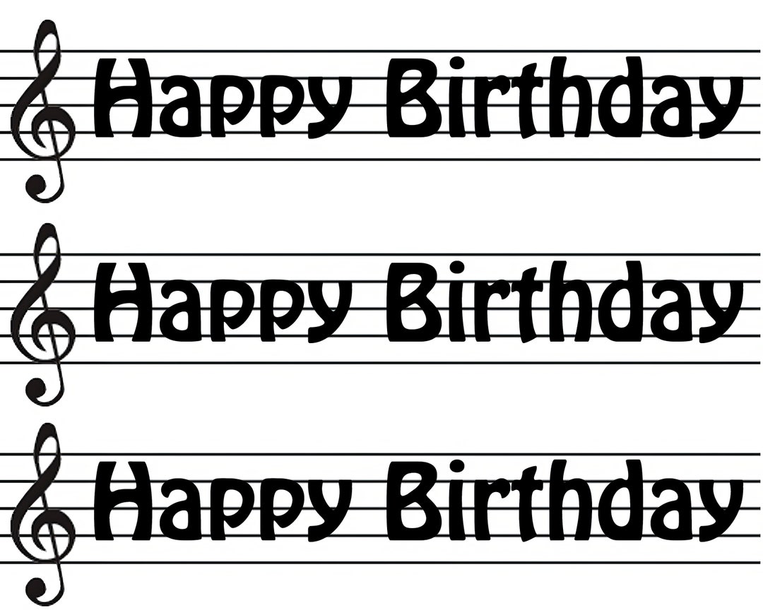 Birthday Music Band Notes - Birthday Background - Side Strips ~ Edible ...