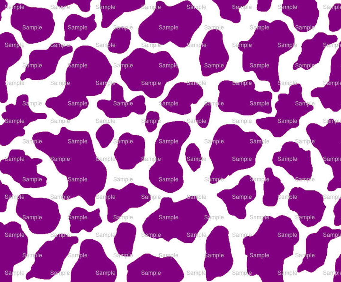 Purple Cow Print Background Birthday Edible 2D Fondant | Etsy