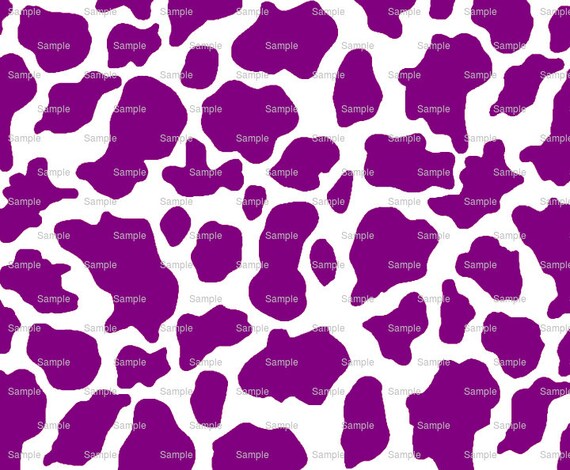 Purple Cow Print Background Birthday Edible 2D Fondant | Etsy