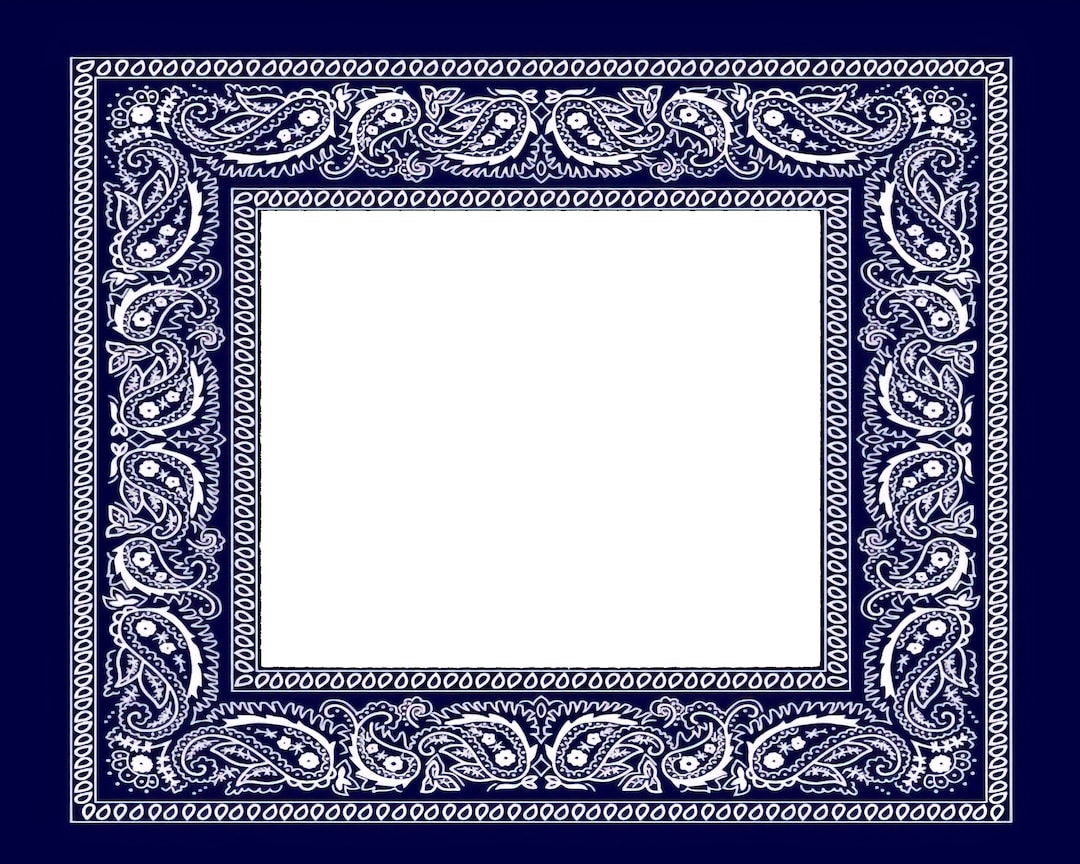 Blue Bandana Birthday - 2D Fondant Edible Cake & Cupcake Photo Frame ...