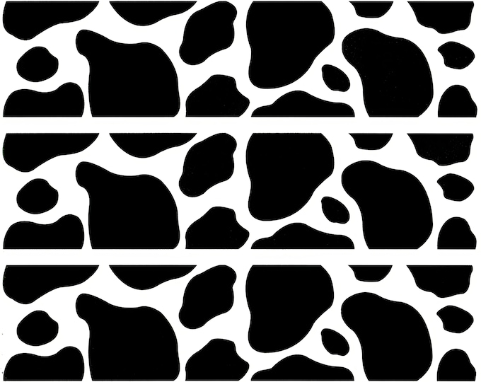 Baby Barnyard Cow Print Side Strips Edible 2D Fondant Birthday Cake ...