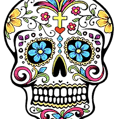 Halloween Sugar Skull Edible 2D Fondant Birthday - Etsy