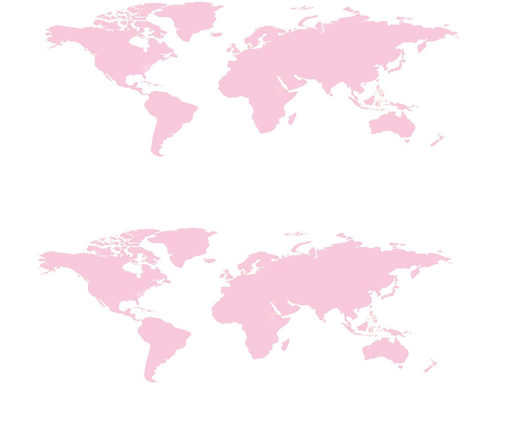 Pink World Map - Side Strips - Edible Cake Side Toppers- Decorate the ...