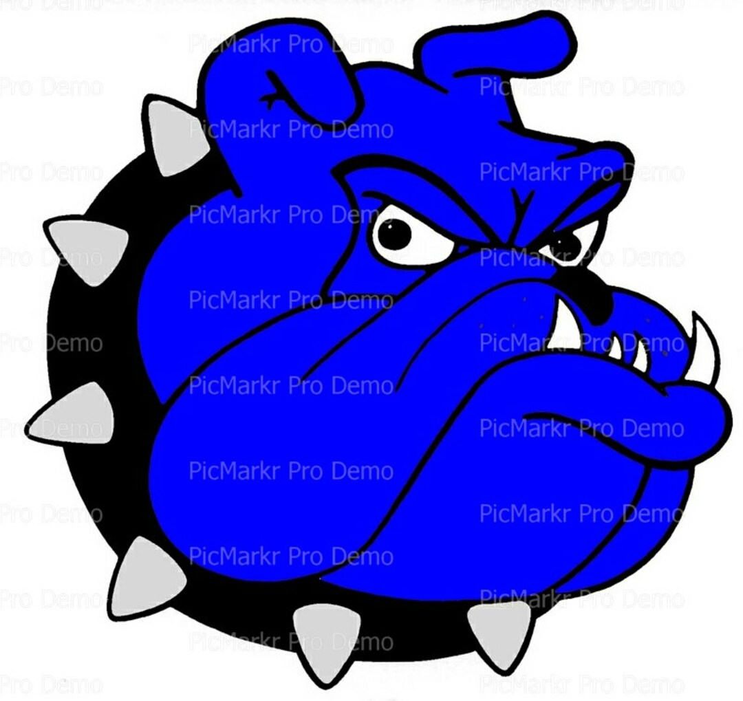 Blue Bulldog Mascot Birthday Edible 2D Fondant Birthday - Etsy