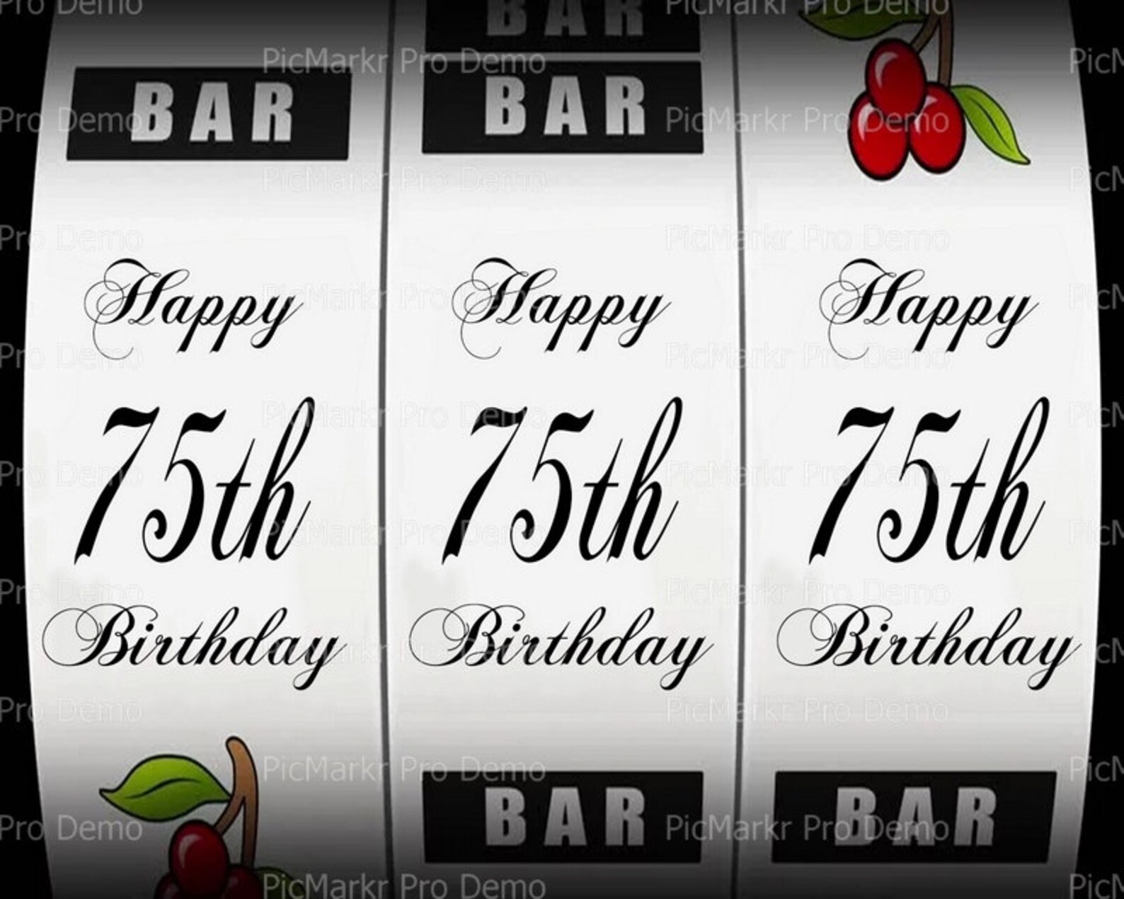 75th Birthday Casino Slot Machine Edible 2D Fondant Birthday | Etsy