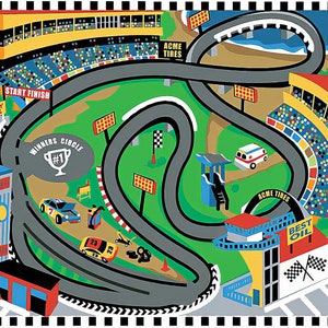 Car Race Track Birthday Topper ~ Edible 2D Fondant Birthday Cake ...