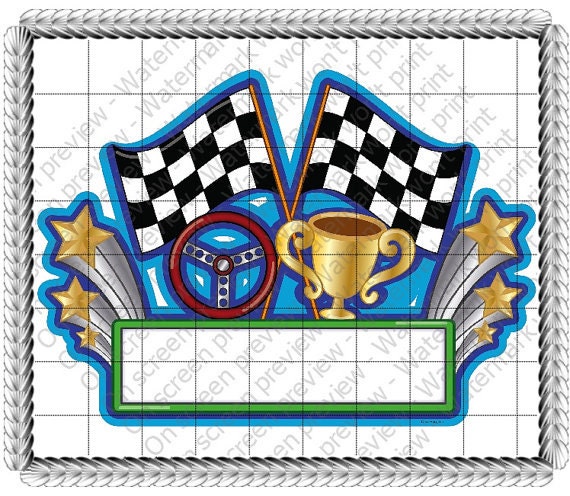 Racing Birthday - Edible Cake and Cupcake Frame For Birthdays and ...