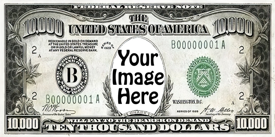 1000 Bill Birthday ~ Edible 2D Fondant Birthday Photo Frame Cake ...