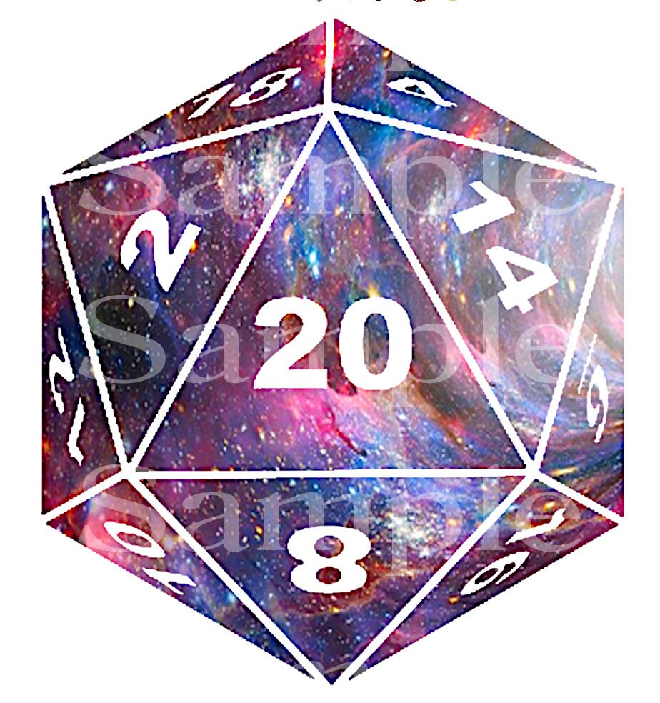 D20 Space Dice Birthday Edible 2D Fondant Birthday | Etsy