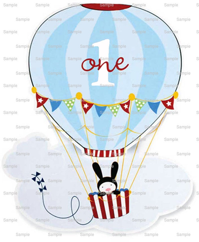 1st Birthday Hot Air Balloon Edible 2D Fondant Birthday - Etsy