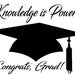 Knowledge is Power Graduation Cap - 2D Fondant Edible Cake & Cupcake ...